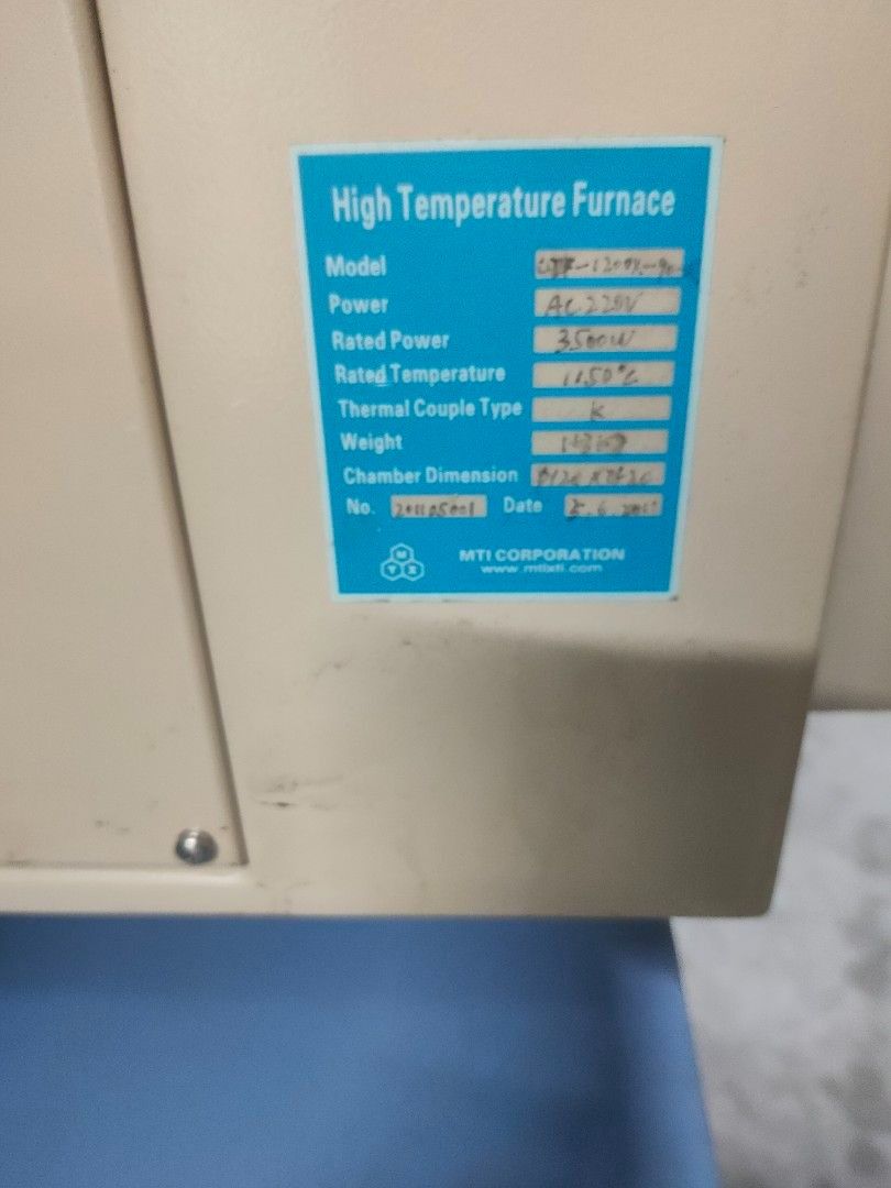 MTI OTF 1200 High Temperature Furnace for sale @ $850 each, Health ...