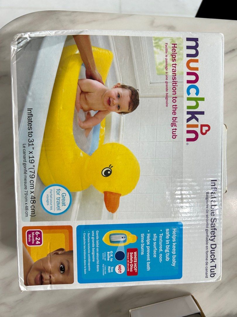 Munchkin inflatable duck tub, Babies & Kids, Bathing & Changing ...