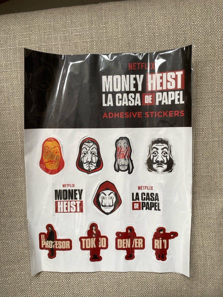 Netflix Money Heist Sticker Set, Hobbies & Toys, Stationery & Craft ...