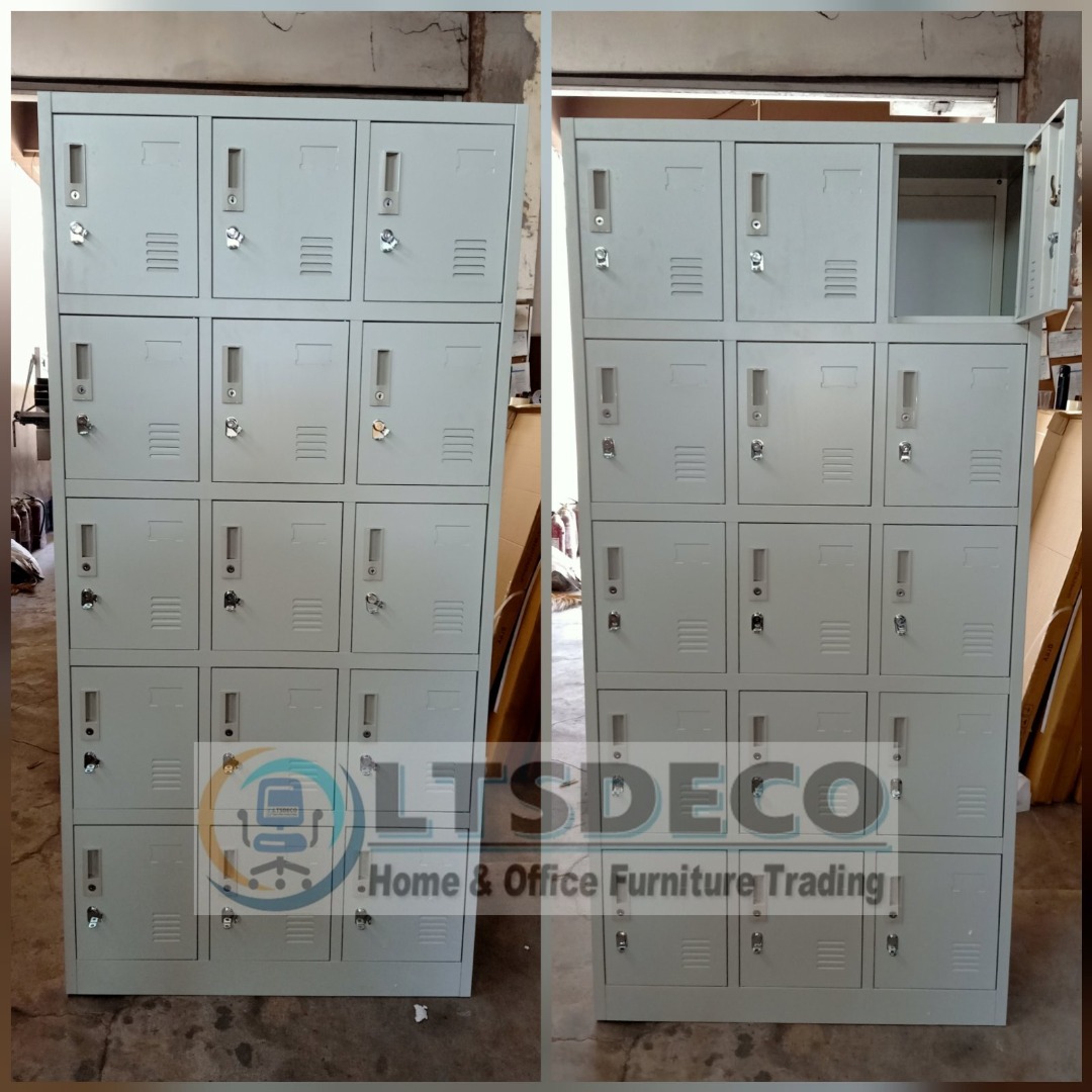 NEW STEEL LOCKER 15DOOR OFFICE PARTITIONS, Furniture & Home Living ...
