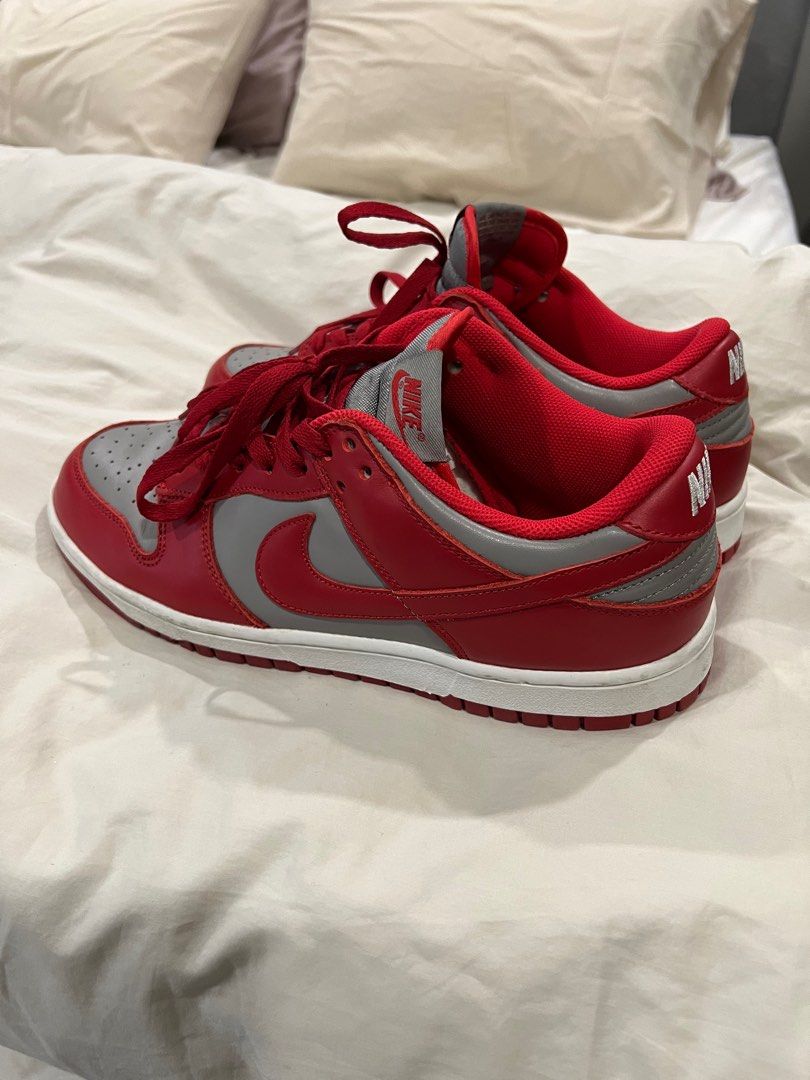 Nike Dunk Low Varsity Red, Grey Sneakers, Men's Fashion, Footwear ...