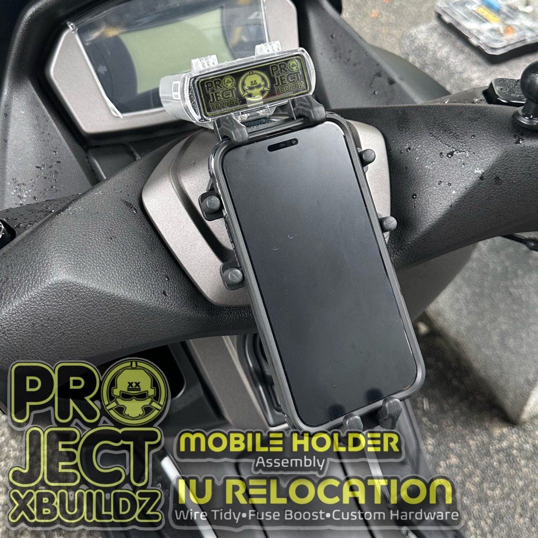 Nmax IU Relocation & Phone Holder Assembly, Motorcycles, Motorcycle ...