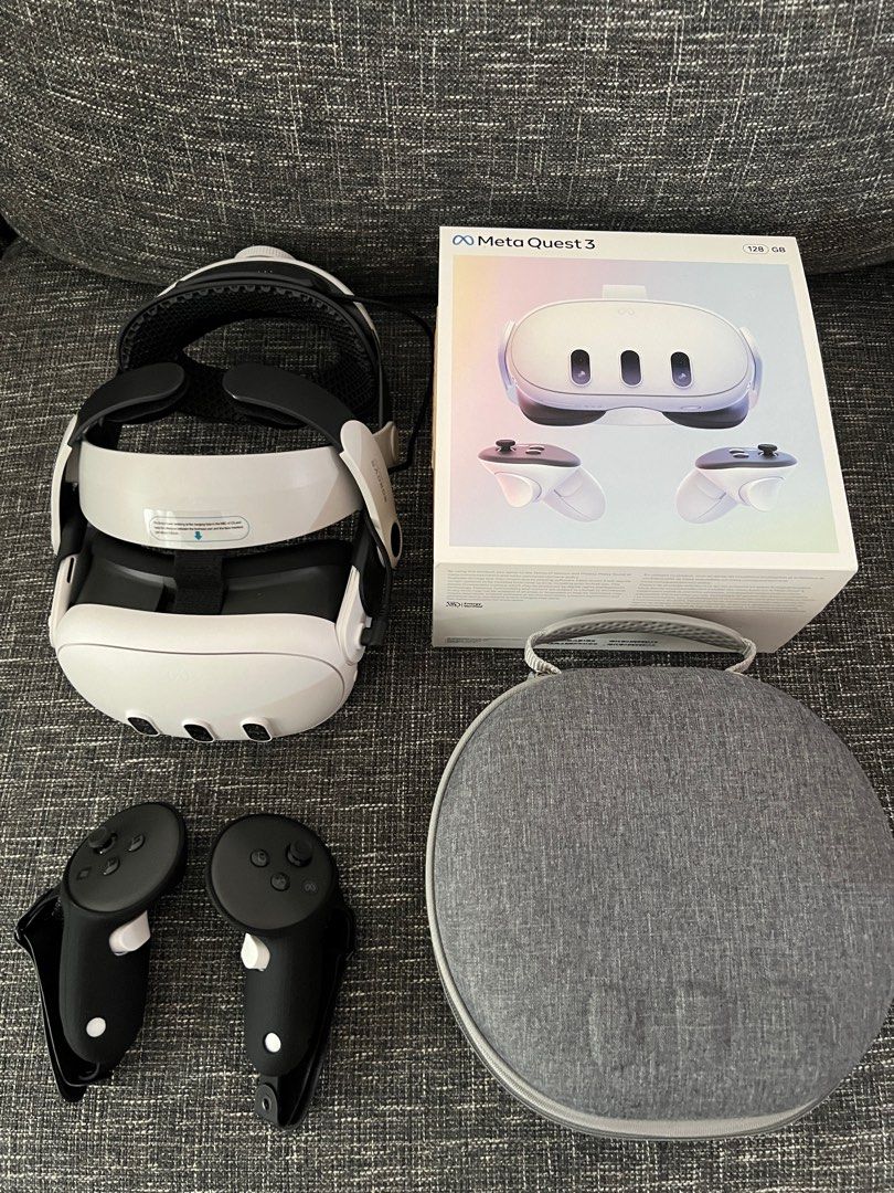 Oculus Quest 3 128GB + BOBO VR M3 Pro + Case, Video Gaming, Gaming ...