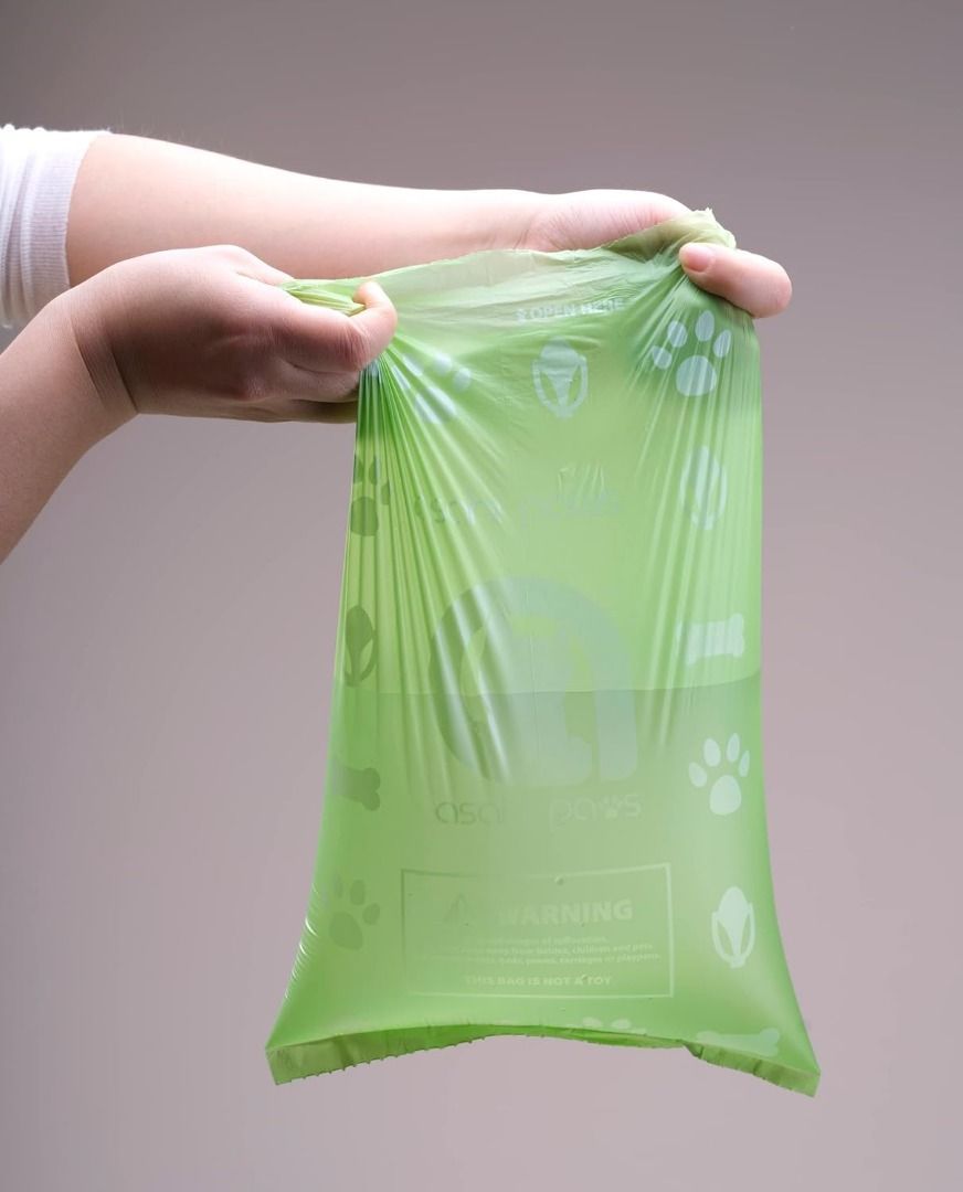 Paws Compostable Poop Waste Bag - Plant Based 100% Biodegradable - Leak ...