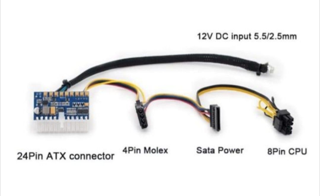 PicoPSU DC ATX power supply with 120W power brick, Computers & Tech ...