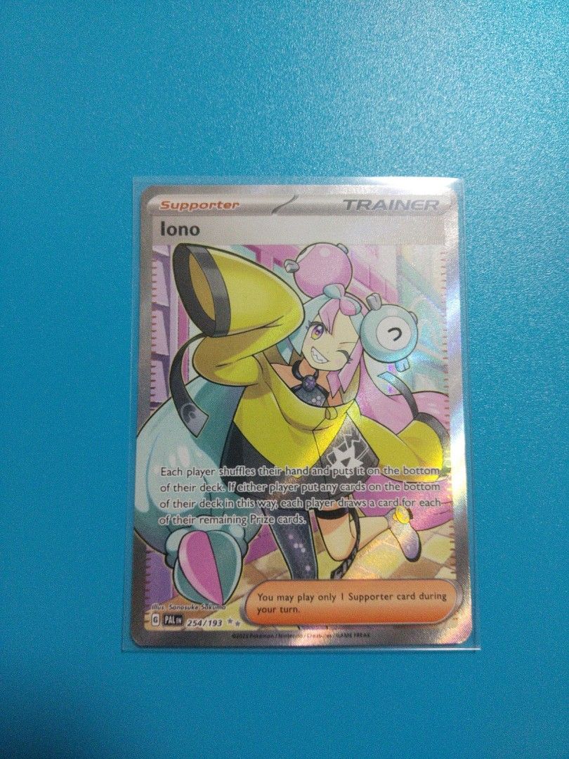 Pokemon TCG Iono Full Art Trainer Secret Rare - SV02 Paldea Evolved ...