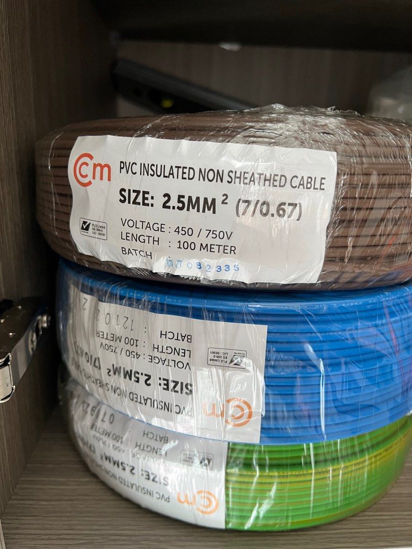 PVC Electrical cable wire 2.5mm. Loose cable length sale., Computers ...