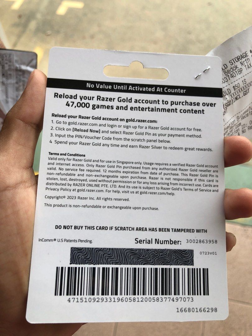 Razer goal card, Video Gaming, Video Games, Others on Carousell