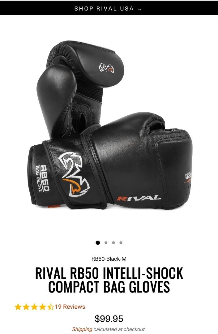 Rival RB50 Red/Black Compact Boxing Bag Gloves M/M, Sports Equipment ...