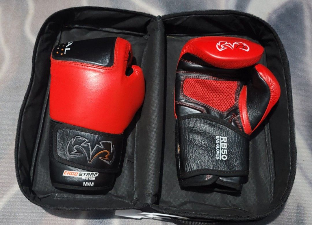 Rival RB50 Red/Black Compact Boxing Bag Gloves M/M, Sports Equipment ...