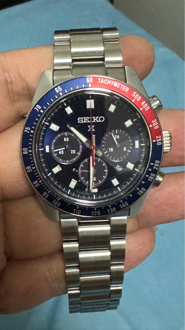 Seiko Speedtimer Solar SSC913P1 Pepsi, Luxury, Watches on Carousell
