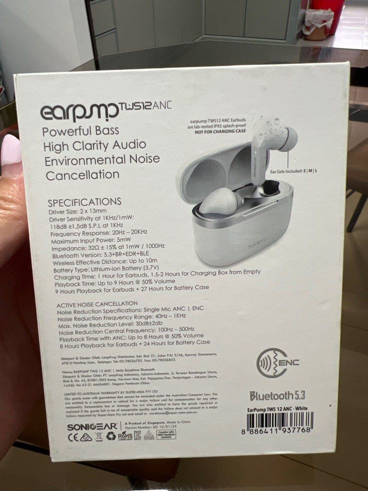 SONICGEAR EARPUMP TWS12 ANC, Audio, Earphones on Carousell