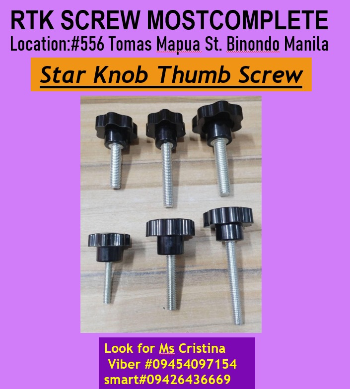 Star Knob Thumb Screw, Commercial & Industrial, Construction Tools ...