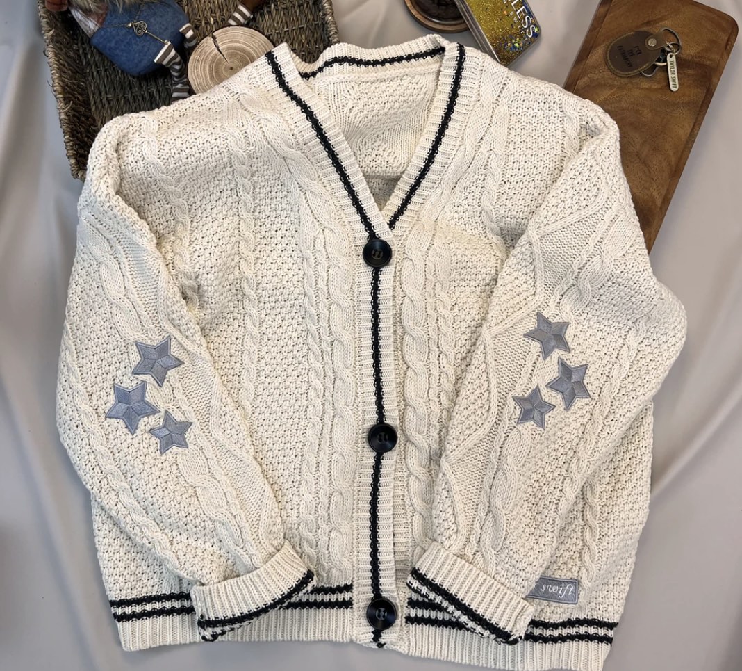 Taylor Swift Folklore Cardigan (TS Patch) TayTayMerch Dupe, Women's ...