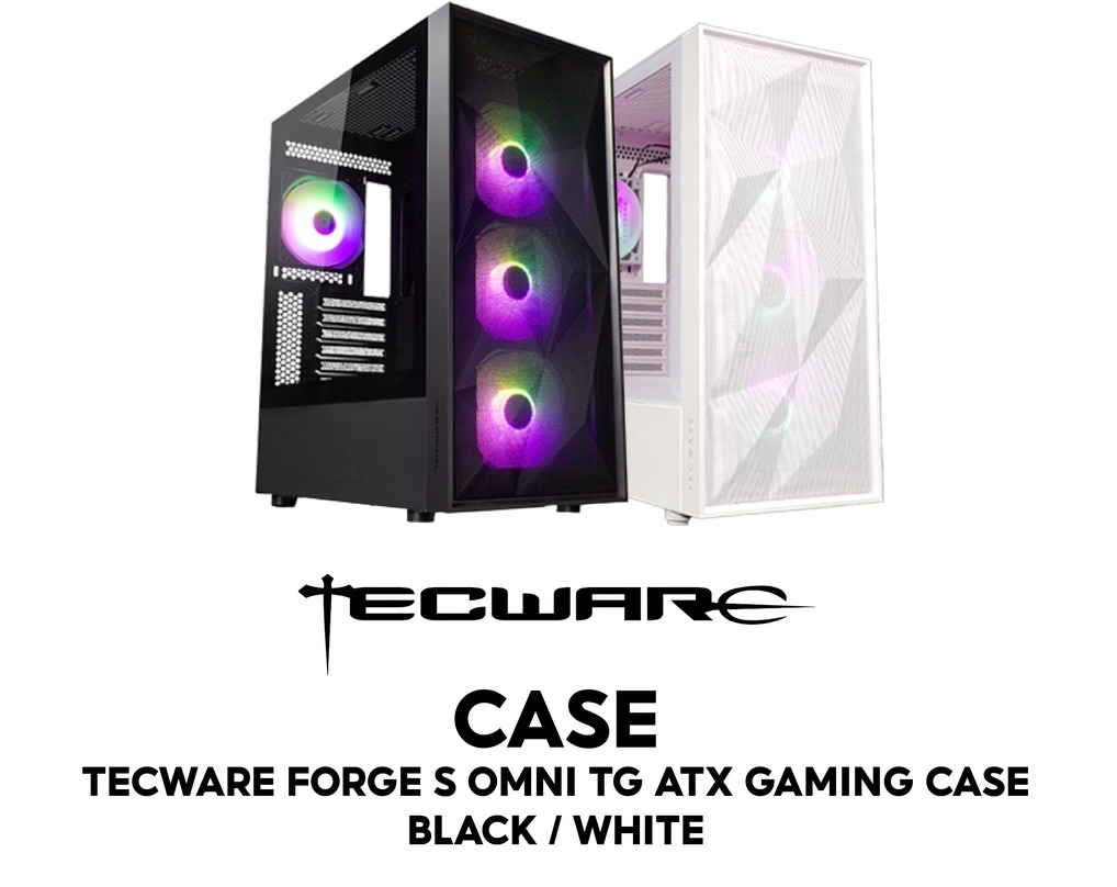 Tecware Forge S Omni ARGB ATX Casing - Black / White, Computers & Tech ...