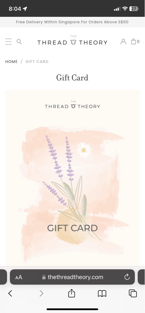 THREAD THEORY $50 for $60 VOUCHER, Tickets & Vouchers, Store Credits on ...
