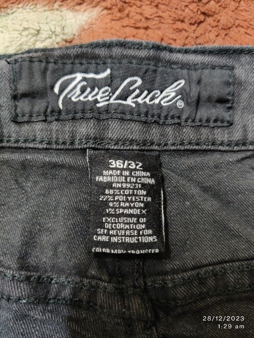 TRUE LUCK JEANS DISTRESSED SLIM FIT STRECH, Men's Fashion, Bottoms ...