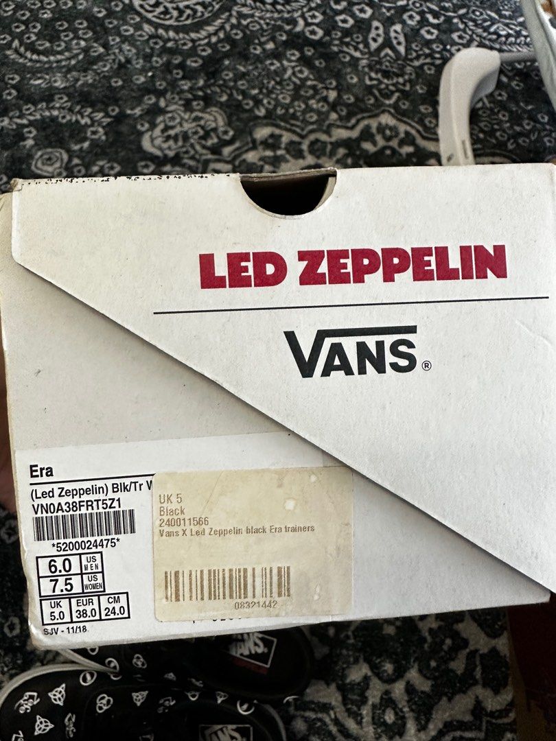 Vans X Led Zeppelin Black Era Trainers, Women's Fashion, Footwear ...