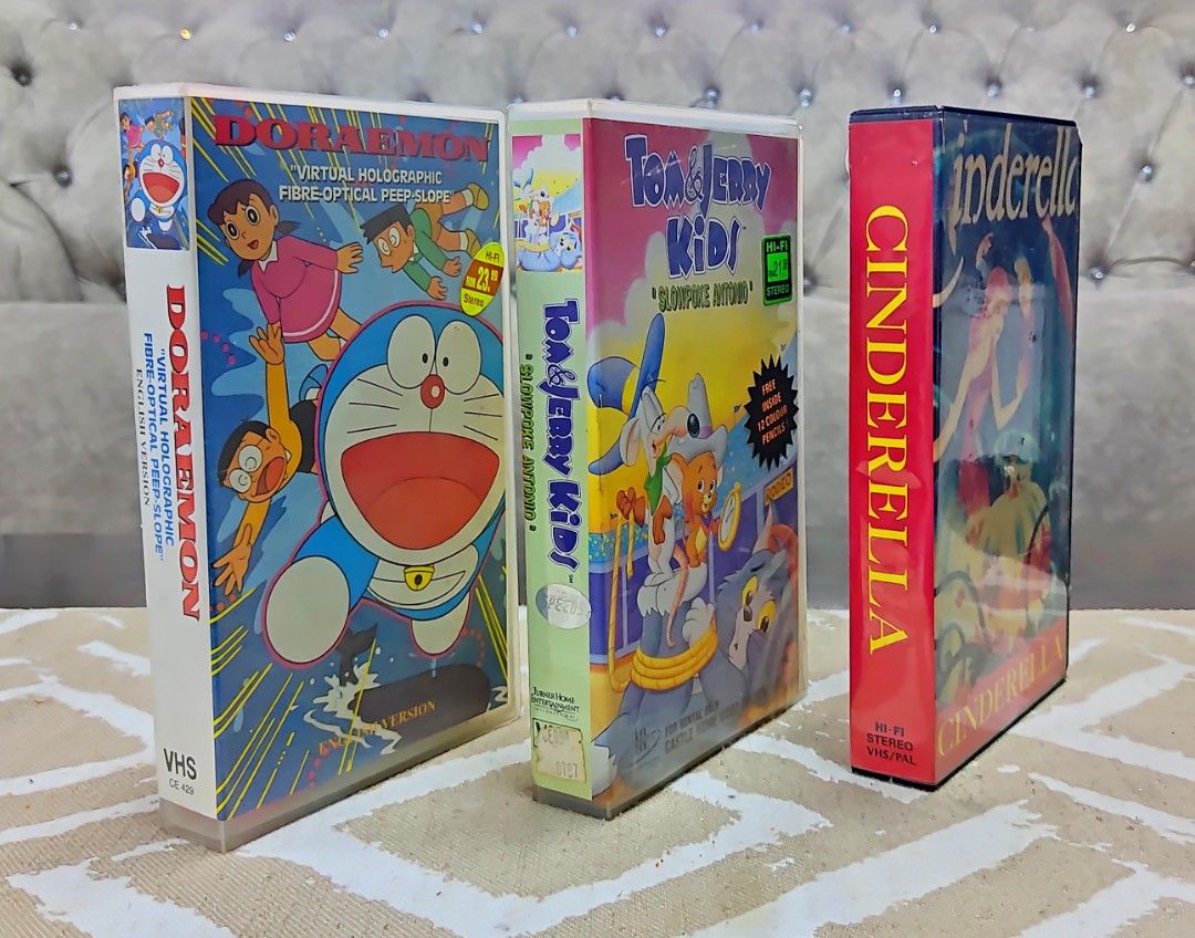 VINTAGE 90'S VHS TAPE DORAEMON, TOM & JERRY, CINDERELLA, Hobbies & Toys, Music & Media, CDs ...