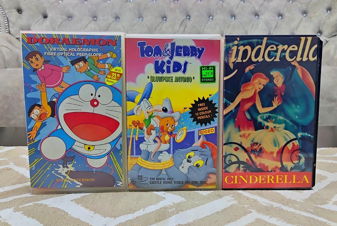 VINTAGE 90'S VHS TAPE DORAEMON, TOM & JERRY, CINDERELLA, Hobbies & Toys, Music & Media, CDs ...