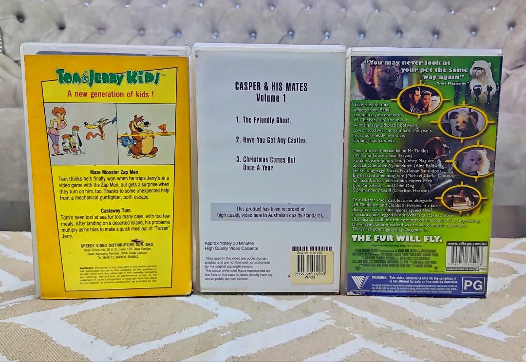 VINTAGE 90'S VHS TAPE TOM & JERRY KIDS, CASPER, CAT & DOGS, Hobbies ...