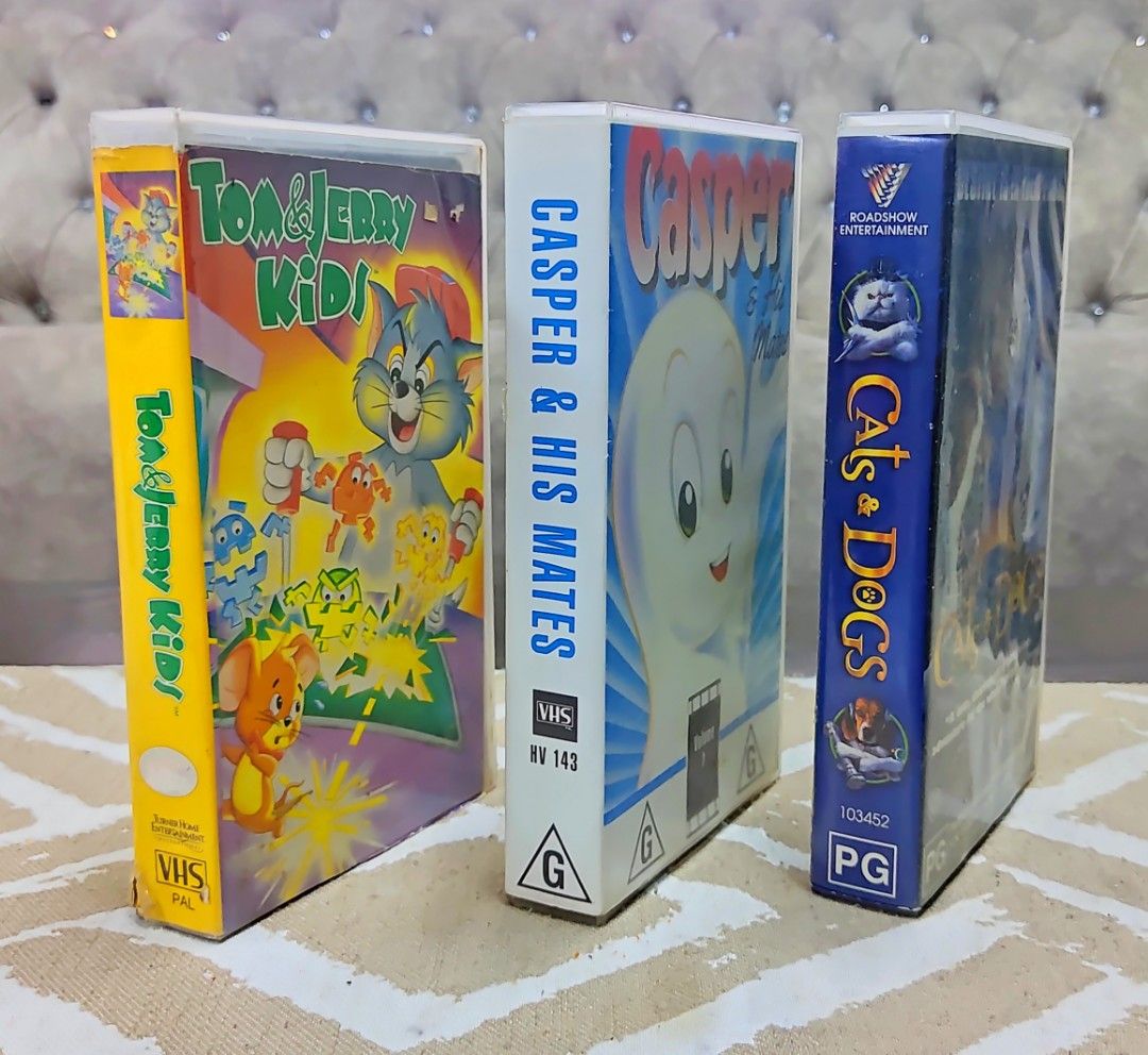 VINTAGE 90'S VHS TAPE TOM & JERRY KIDS, CASPER, CAT & DOGS, Hobbies ...