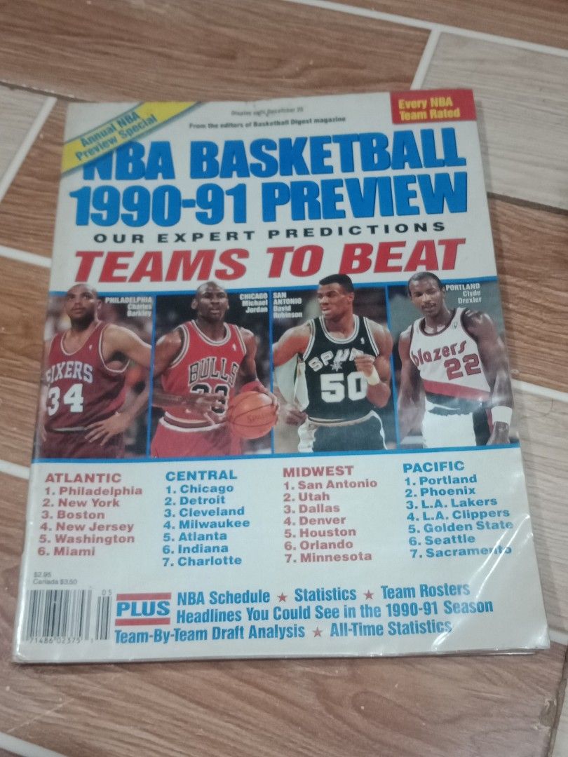 VINTAGE BASKETBALL DIGEST NBA BASKETBALL PREVIEW 1989-90 AND 1990-91 ...