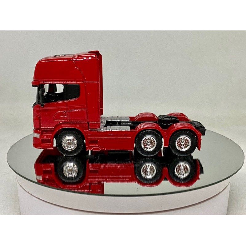 Welly SCANIA V8 R730 Truck Tractor Red Trailer Transporter Pickup Truck ...