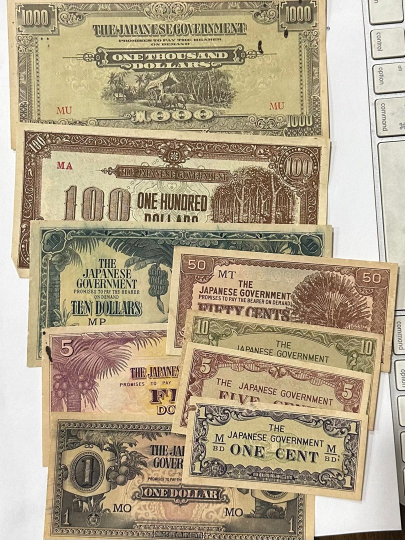World war 2 Japanese occupation Banana money notes set, Hobbies & Toys ...