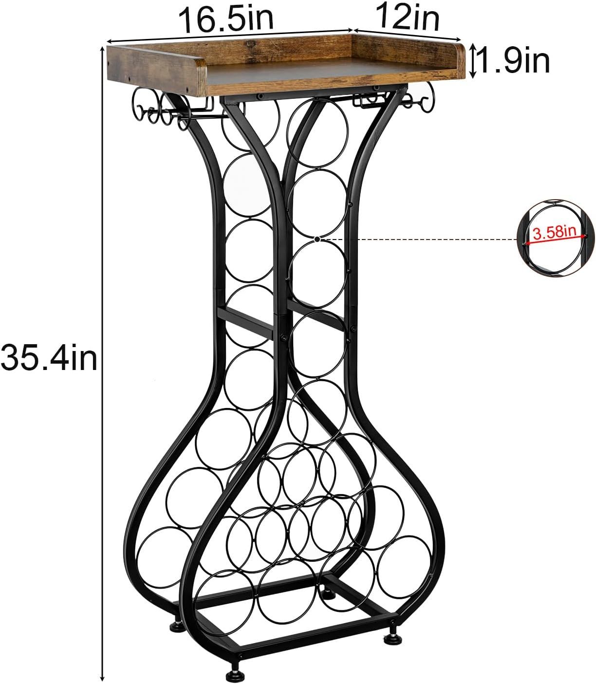 X-cosrack Wine Rack Freestanding Floor, Mini Bar Table Wine Holder ...