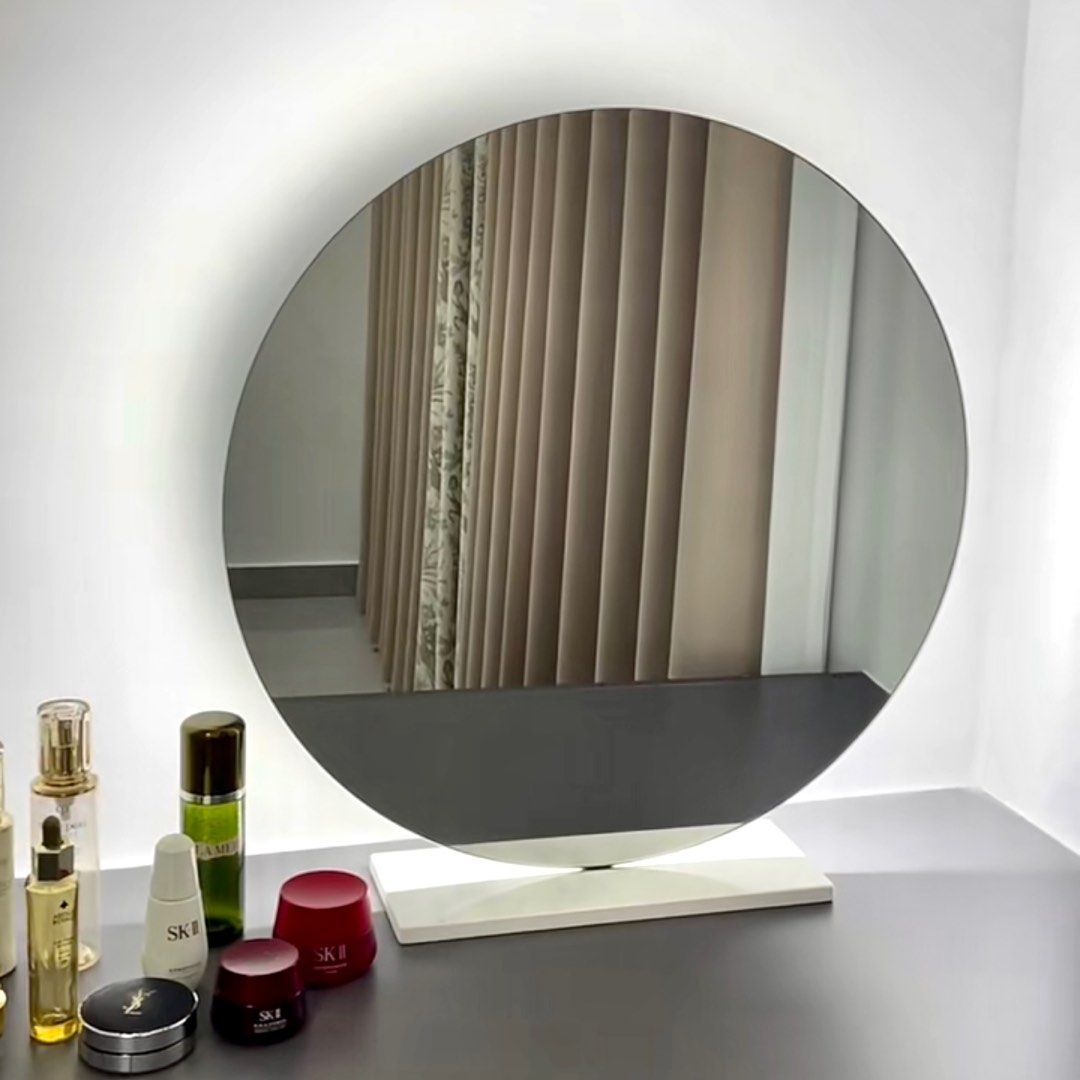 60cm round mirror for dressing table / vanity (with stand), Furniture ...