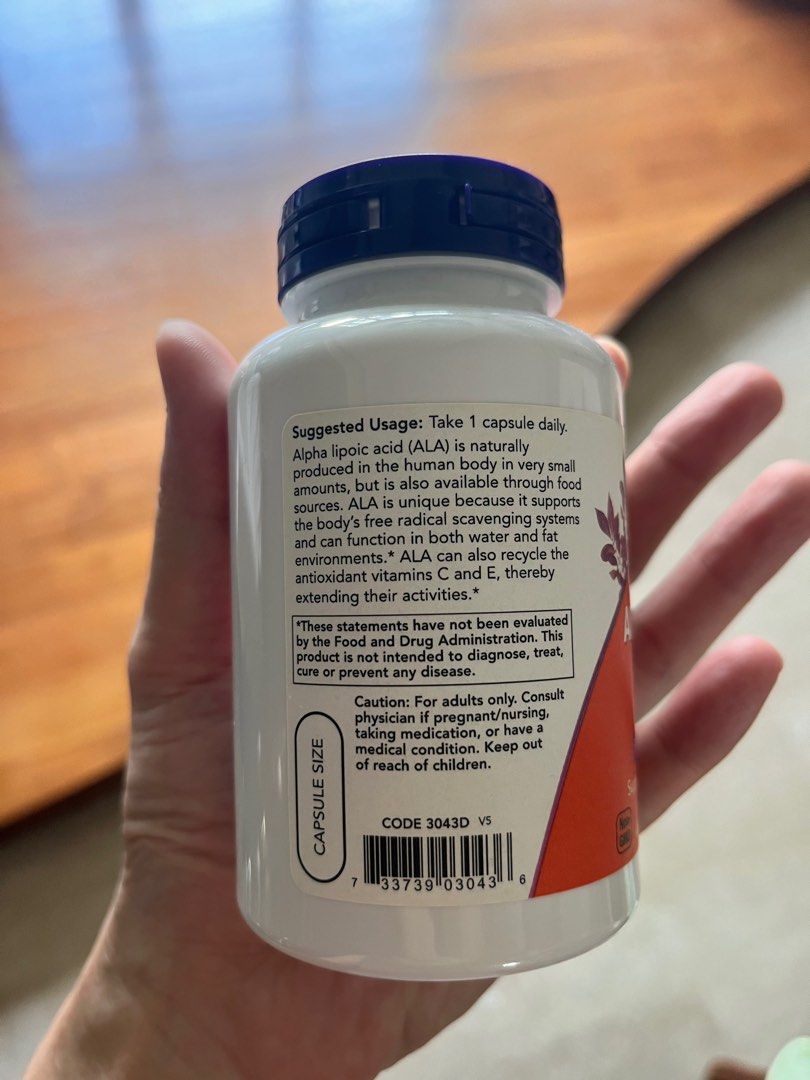 ALA Alpha Lipoic Acid 250mg 120 capsules, Health & Nutrition, Health ...