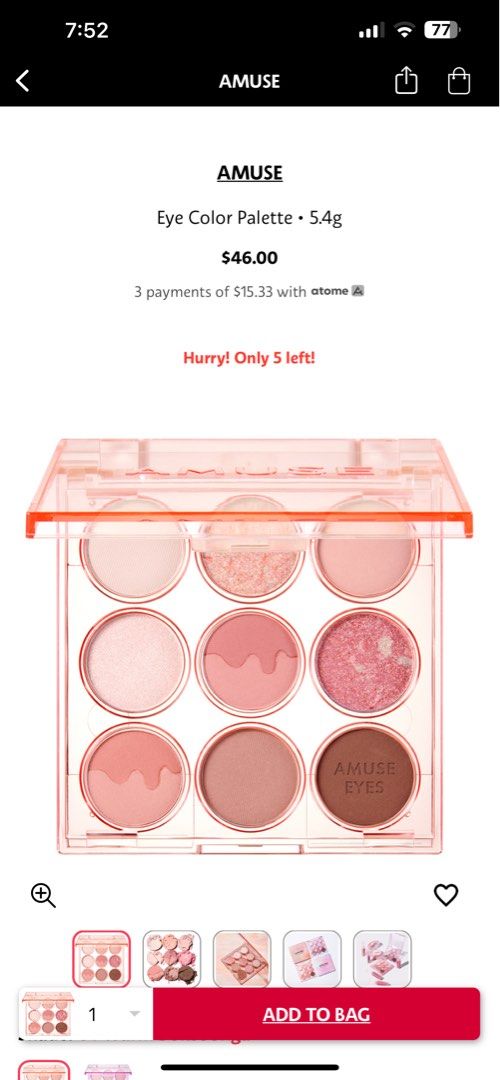 Amuse Eye Color Palette, Beauty & Personal Care, Face, Makeup on Carousell