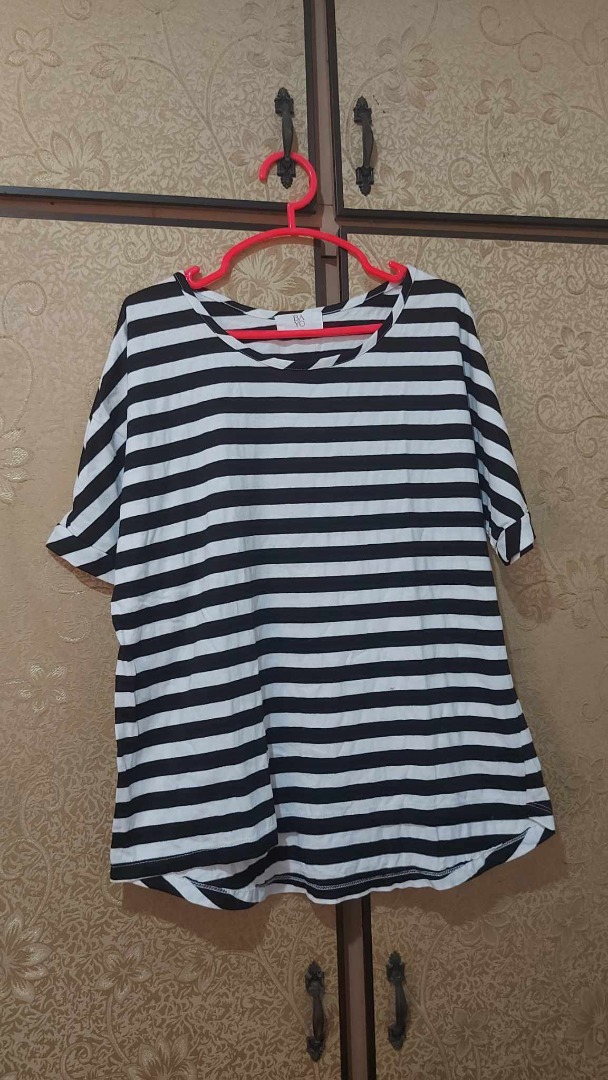BAYO BLACK & WHITE STRIPES SHIRT, Women's Fashion, Tops, Shirts on ...