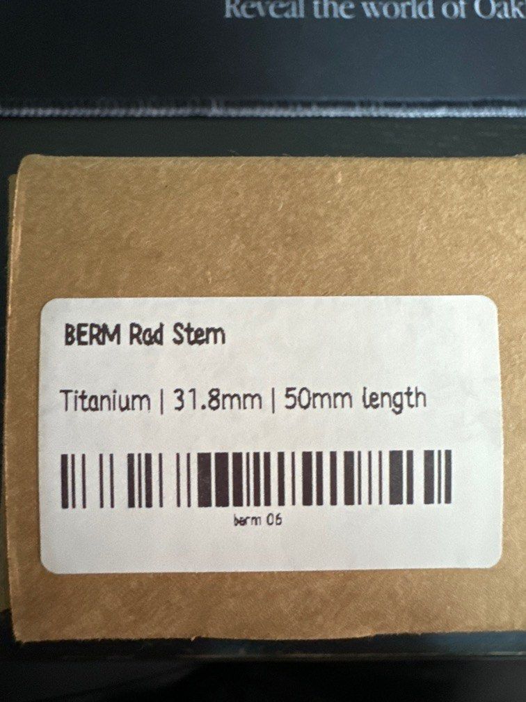 Berm Cycle Rad Stem 50mm Titanium, Sports Equipment, Bicycles & Parts ...