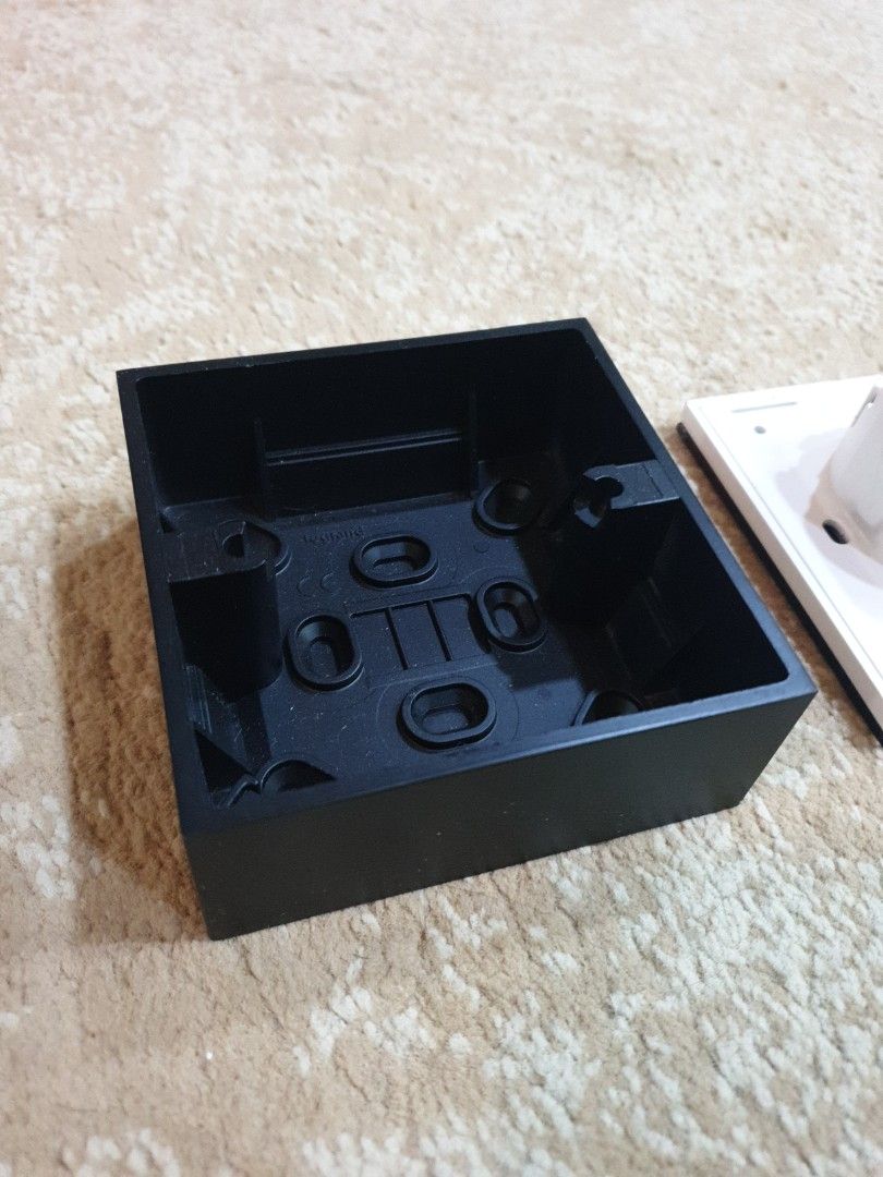 Black Smart Dimmer Light Switch with neutral and black junction box, TV ...