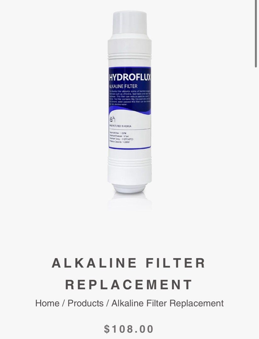 BN Hydroflux Alkaline Filter, Furniture & Home Living, Cleaning ...