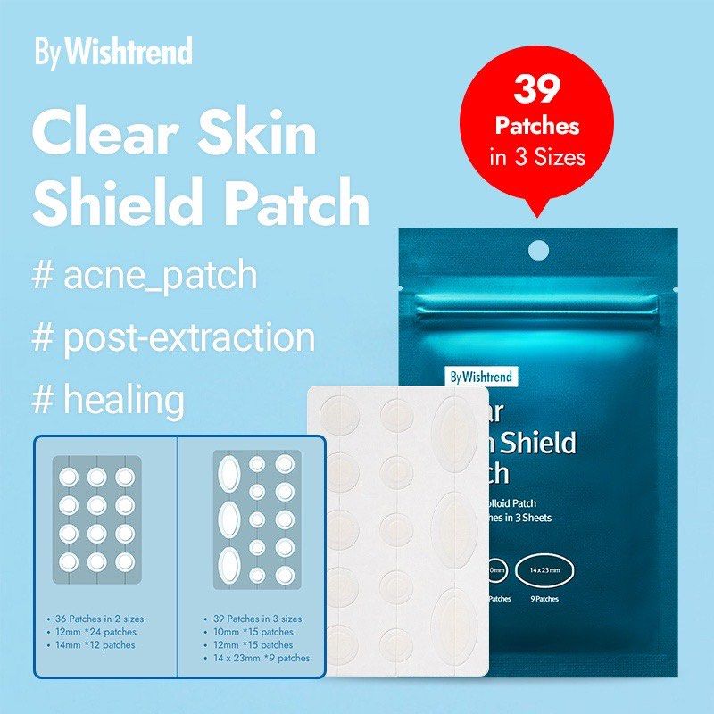 Pimple patches [By Wishtrend] Clear Skin Shield Patch 39 patches in 3 ...