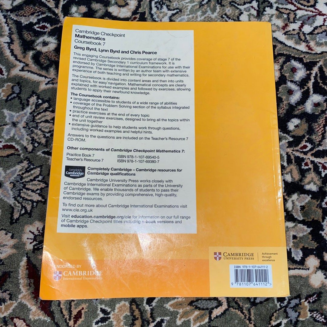 Cambridge Checkpoint Mathematics Coursebook 7, Hobbies & Toys, Books ...