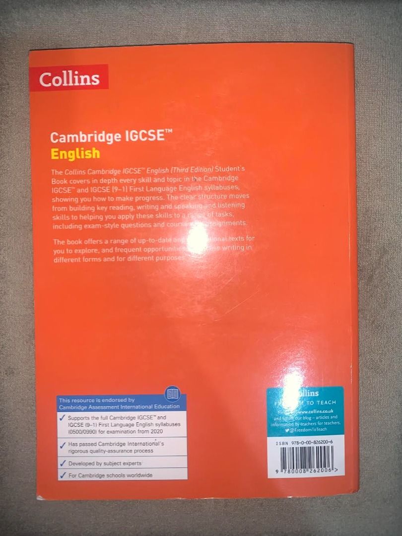 Cambridge IGCSE English Student’s Book (Collins Cambridge IGCSE ... Cambridge IGCSE English Student’s Book (Collins Cambridge IGCSE ...