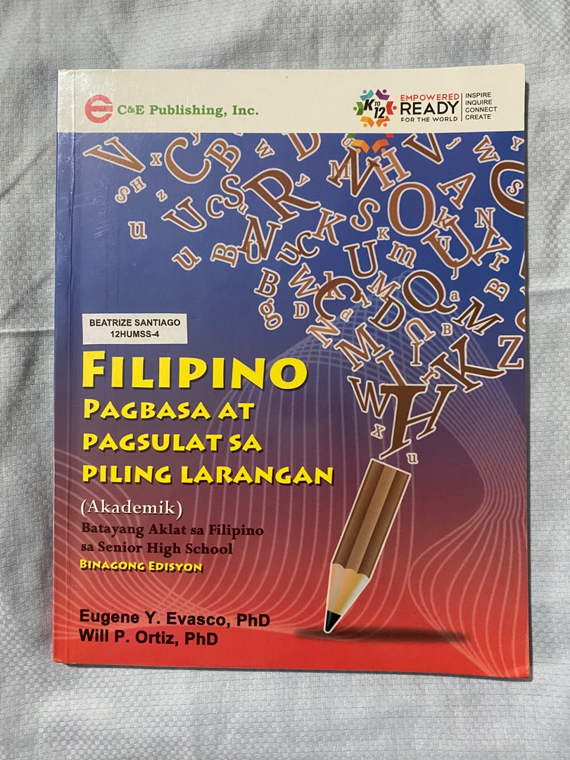 [C&E Publishing Inc.] Filipino: Pagbasa at Pagsulat sa Piling Larangan (Gr. 11 / Gr. 12 SHS Book ...