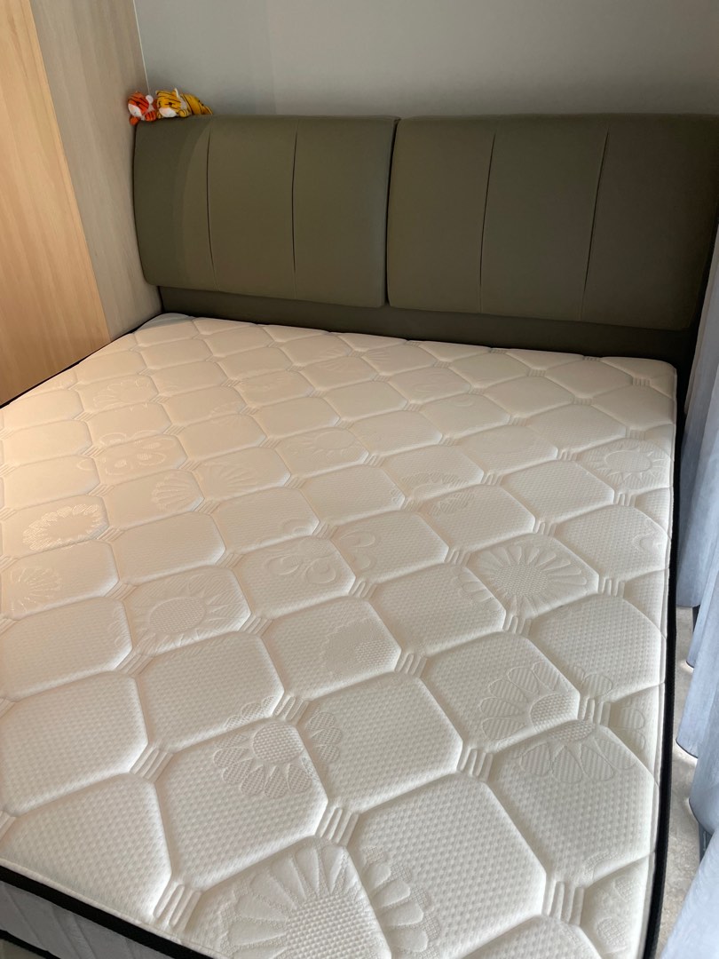 Cellini leather bed frame and mattress, Furniture & Home Living ...