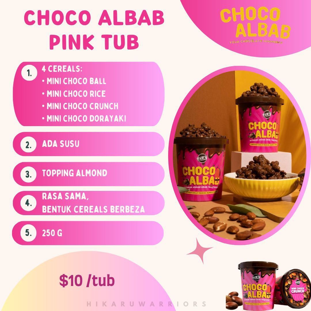 Choco Albab Pink Tub (250g), Food & Drinks, Packaged & Instant Food on ...