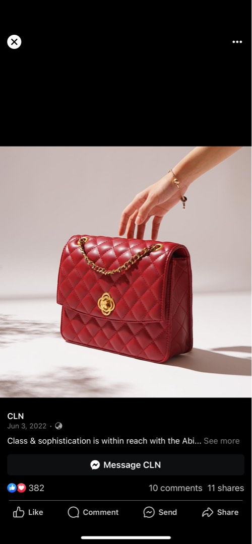 CLN RED CHAIN SLING BAG, Women's Fashion, Bags & Wallets, Cross-body ...