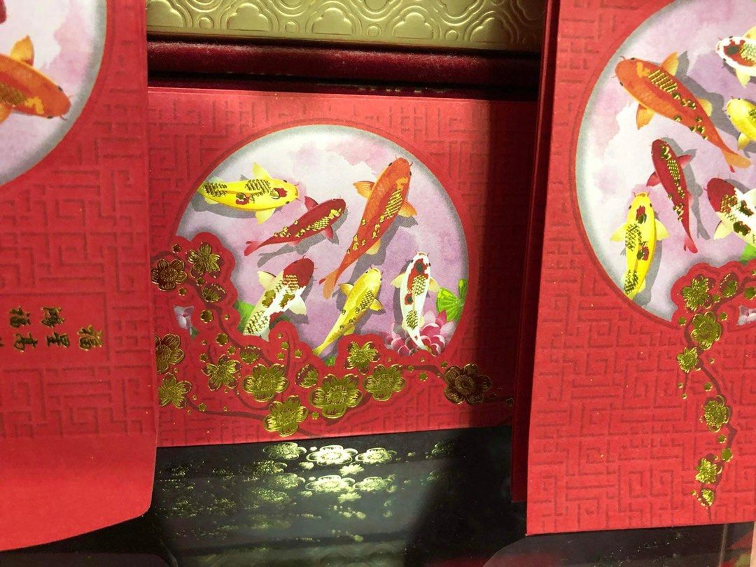 CNY Red Packet Fish and Gold Flower, Hobbies & Toys, Stationery & Craft ...