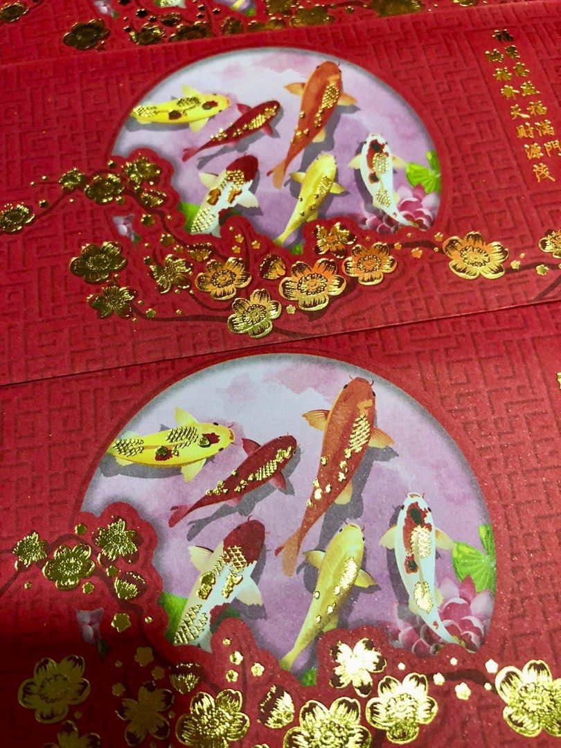 CNY Red Packet Fish and Gold Flower, Hobbies & Toys, Stationery & Craft ...