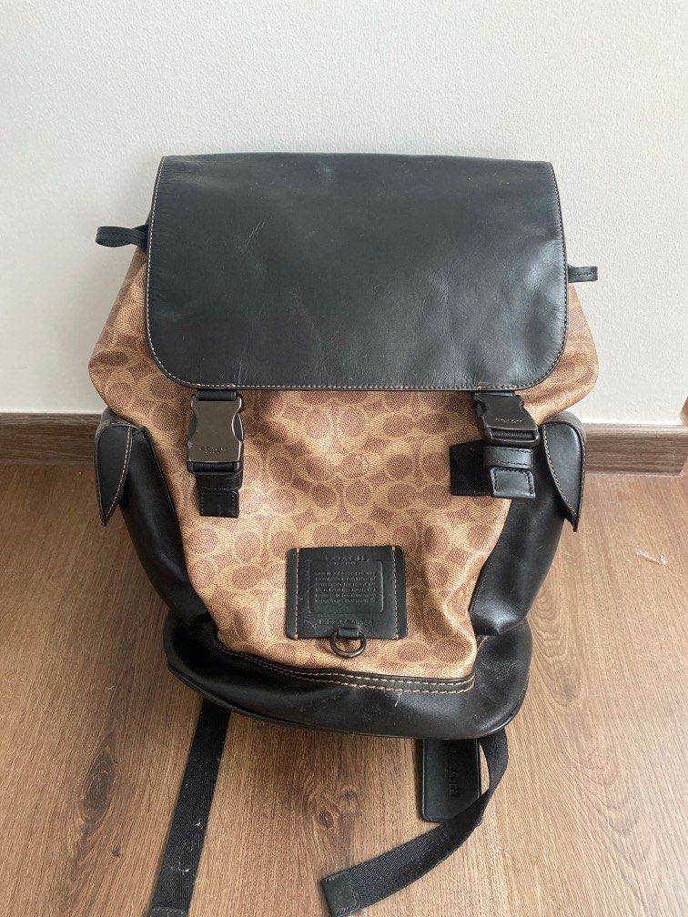 Coach Backpack - Tan & Black, Women's Fashion, Bags & Wallets ...