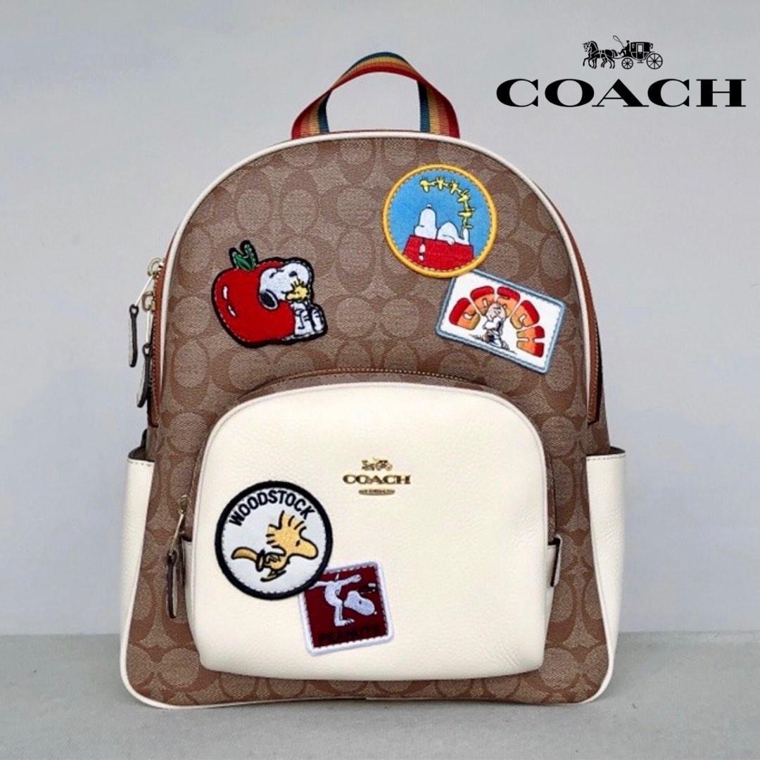 Coach X Peanuts Court Backpack In Signature Canvas (Women Ladies Bag ...