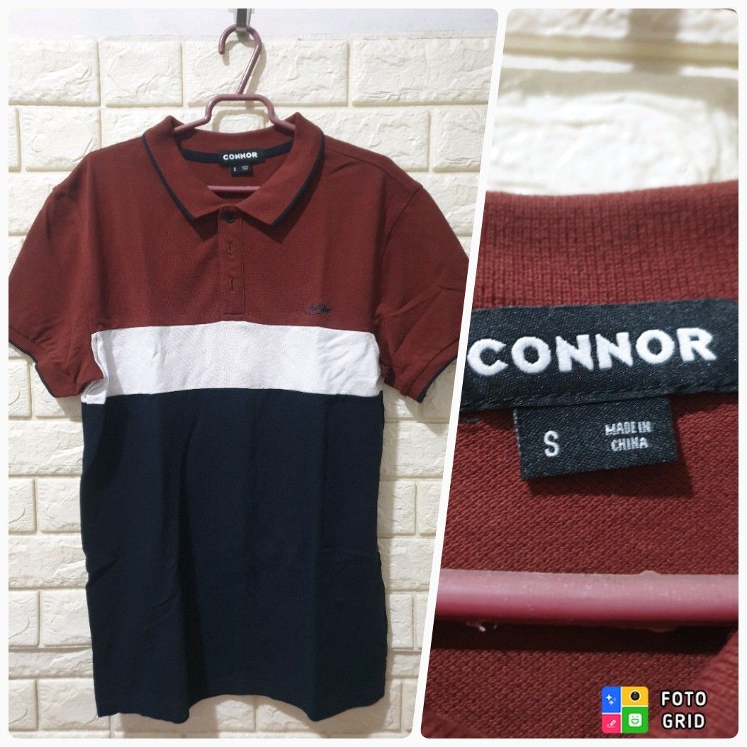 CONNOR RED BLACK MEN POLO SHIRT SMALL, Men's Fashion, Tops & Sets ...