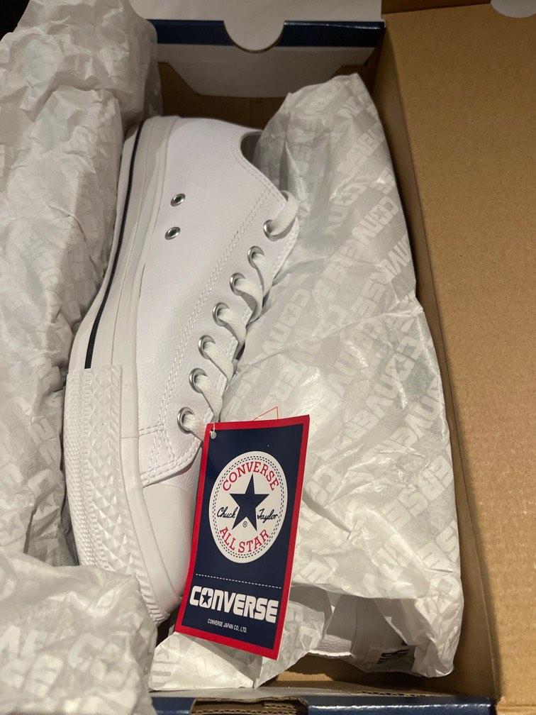Converse All Star Chuck Taylor White Leather Ox, Men's Fashion ...